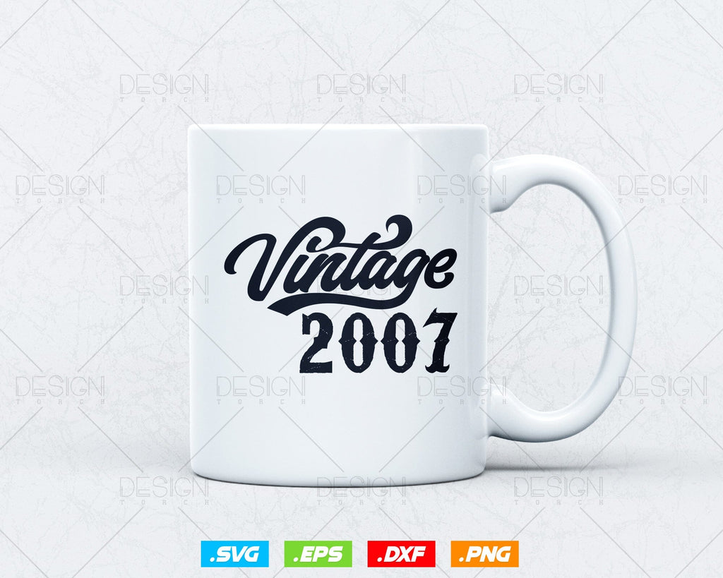 Vintage 2007 Birthday Svg Png, 17th Birthday Svg, Vintage 2007 Shirt ...