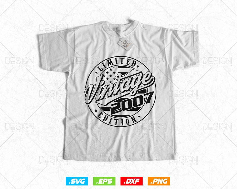 Vintage 2007 Flag Stamp 17th Birthday Svg Png, Official Teenager Svg ...