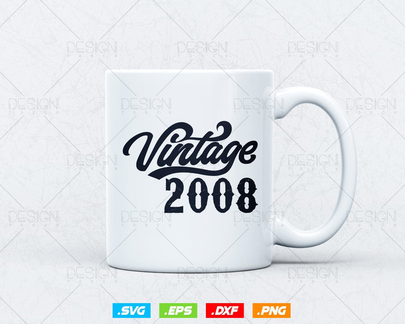Vintage 2008 Birthday Svg Png, 16th Birthday Svg, Vintage 2008 Shirt ...