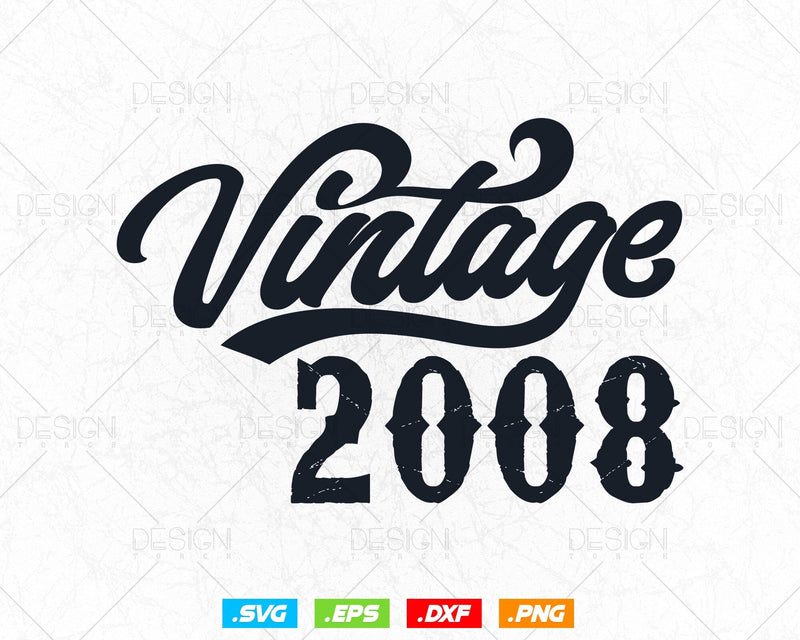 Vintage 2008 Birthday Svg Png, 16th Birthday Svg, Vintage 2008 Shirt ...