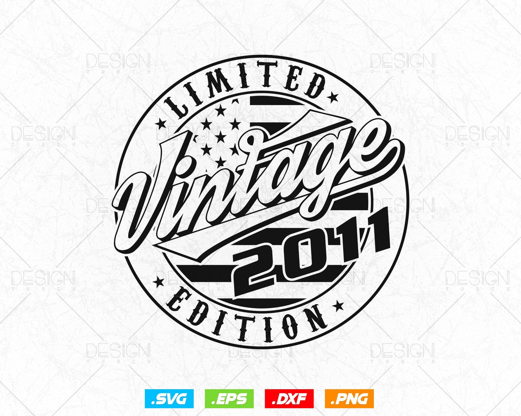 Vintage 2011 Flag Stamp 13th Birthday Svg Png, Official Teenager Svg ...