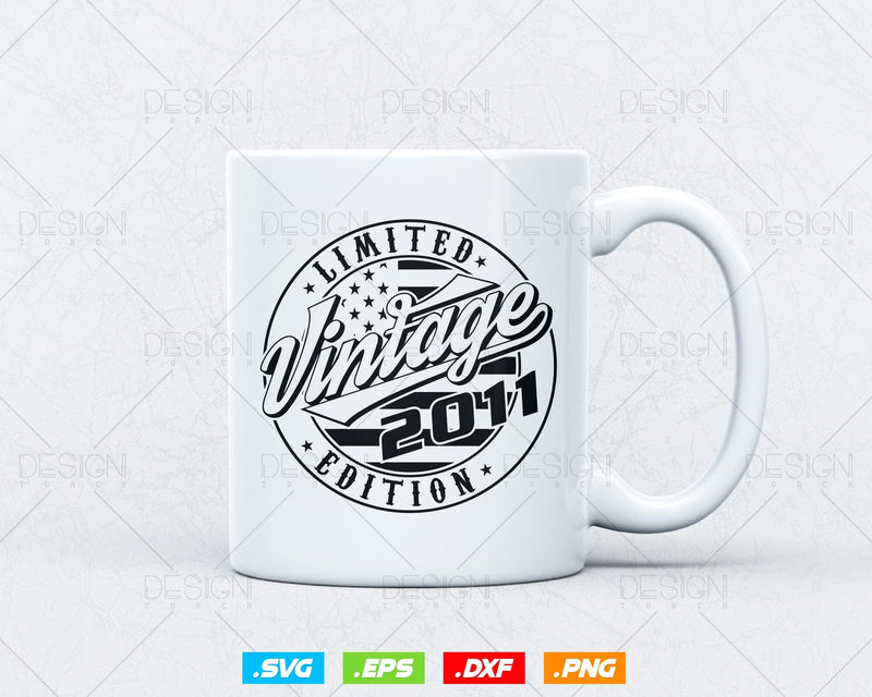 Vintage 2011 Flag Stamp 13th Birthday Svg Png, Official Teenager Svg ...