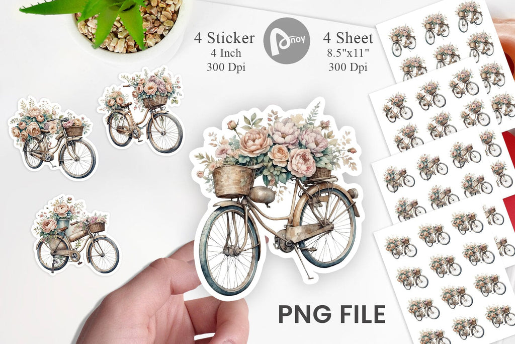 Vintage Bike Sticker - So Fontsy