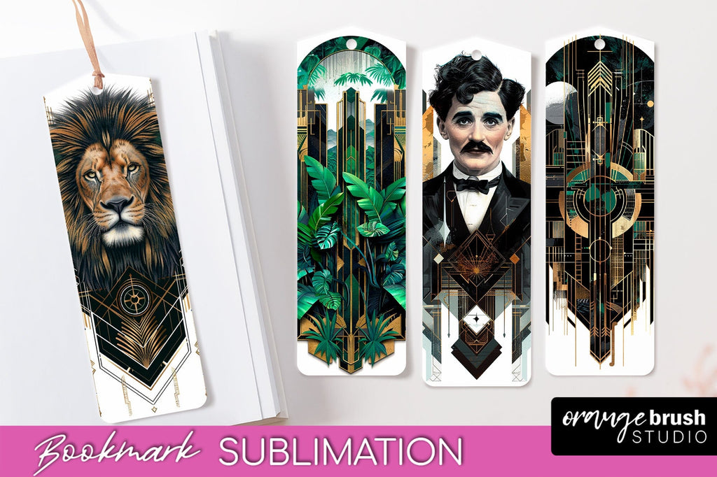 Vintage Bookmark Sublimation - Art Deco Style Bookmarks PNG - So Fontsy