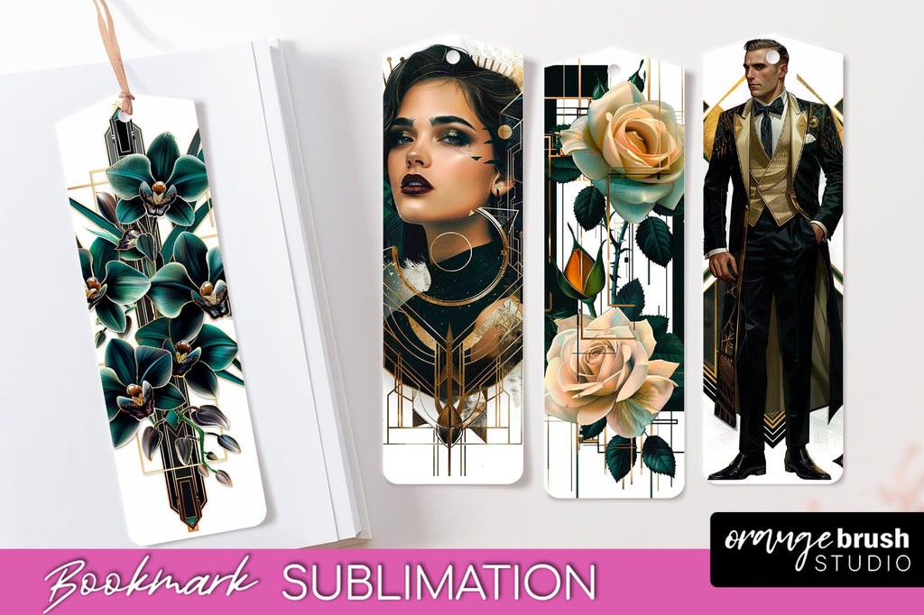 Vintage Bookmark Sublimation - Art Deco Style Bookmarks PNG - So Fontsy