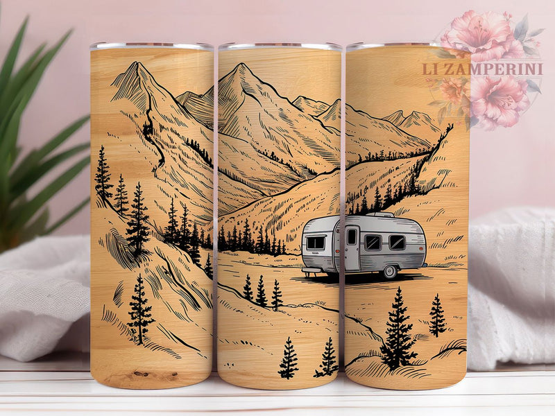 Vintage Camping Adventure Tumbler Wrap, Retro Camping Sublimation, 20Oz ...