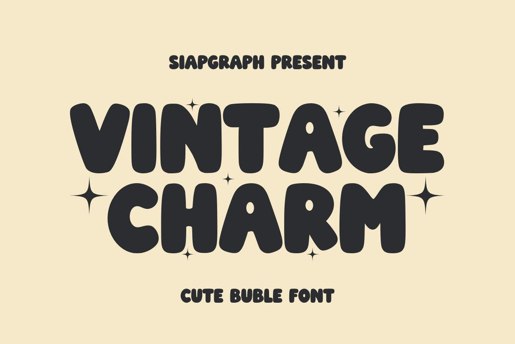 Vintage Charm - Retro Bubble Font - So Fontsy