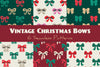 Vintage Christmas Bows Seamless Patterns - So Fontsy