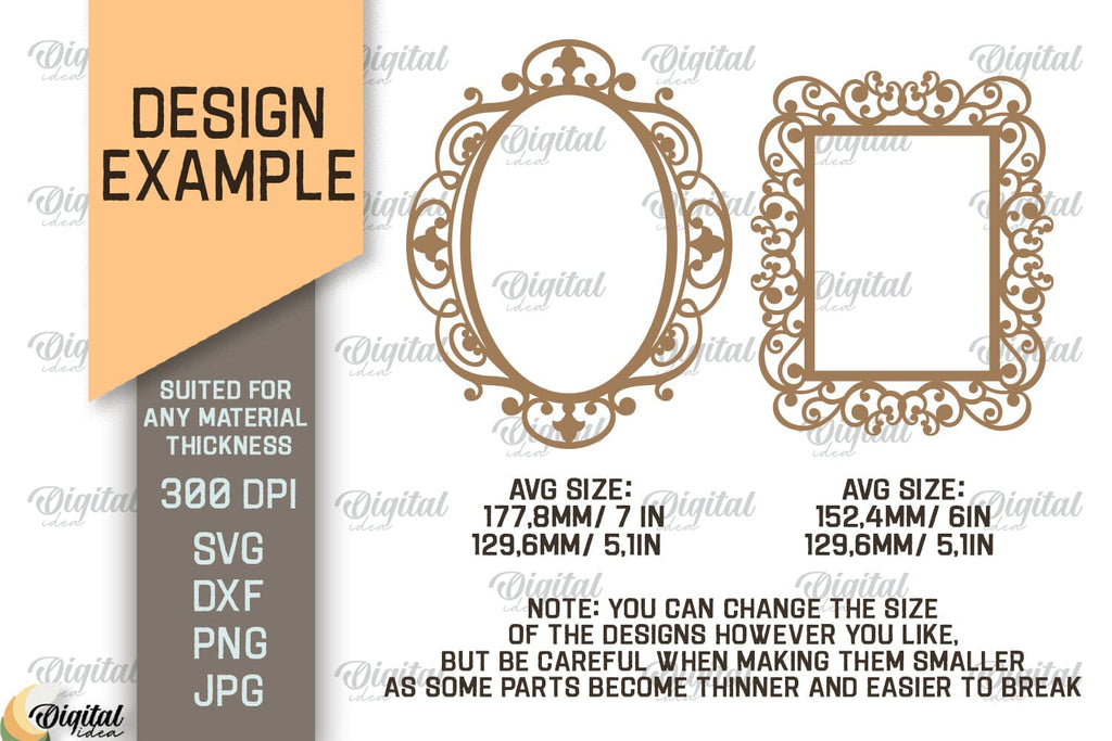 Vintage Frame SVG. Mirror Frame Laser Cut - So Fontsy