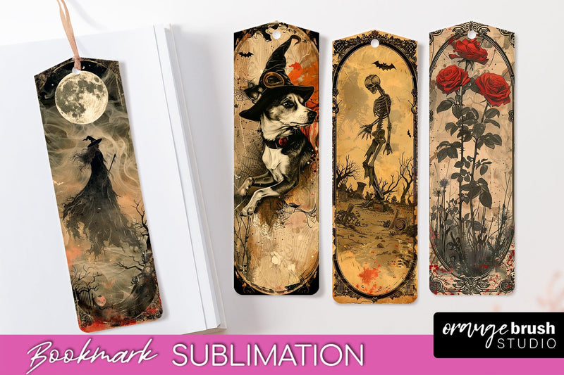Vintage Halloween Bookmark - Printable Scrapbook Bookmarks - So Fontsy