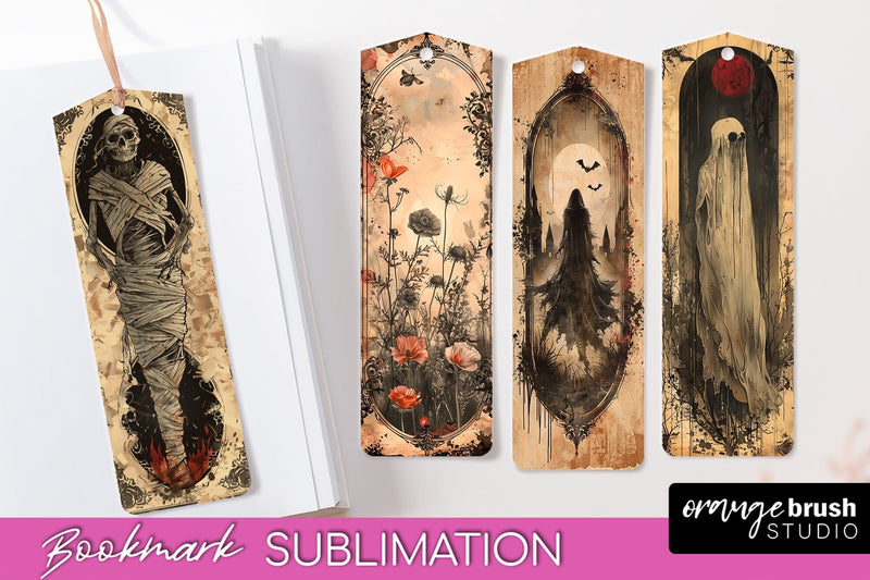 Vintage Halloween Bookmark - Printable Scrapbook Bookmarks - So Fontsy