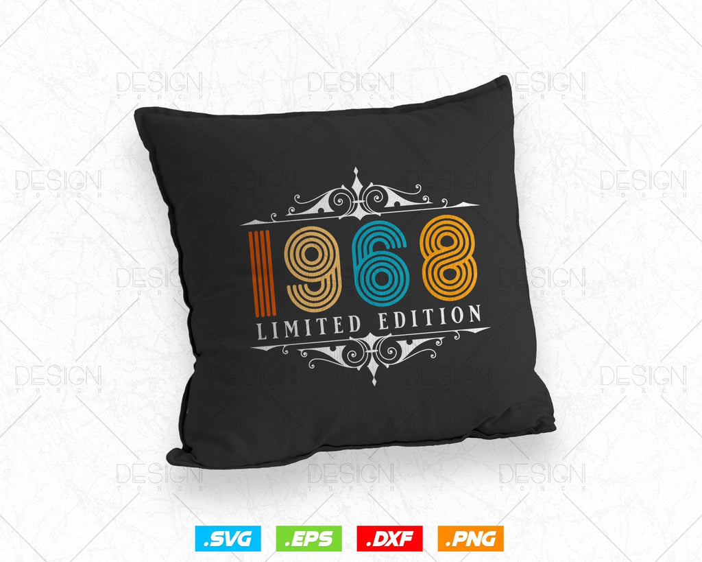 Vintage Limited Edition 1968 Birthday Svg Png, Retro Style 56th Happy ...