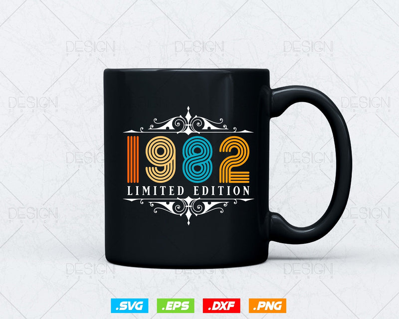Vintage Limited Edition 1982 Birthday Svg Png, Retro Style 42th Happy ...