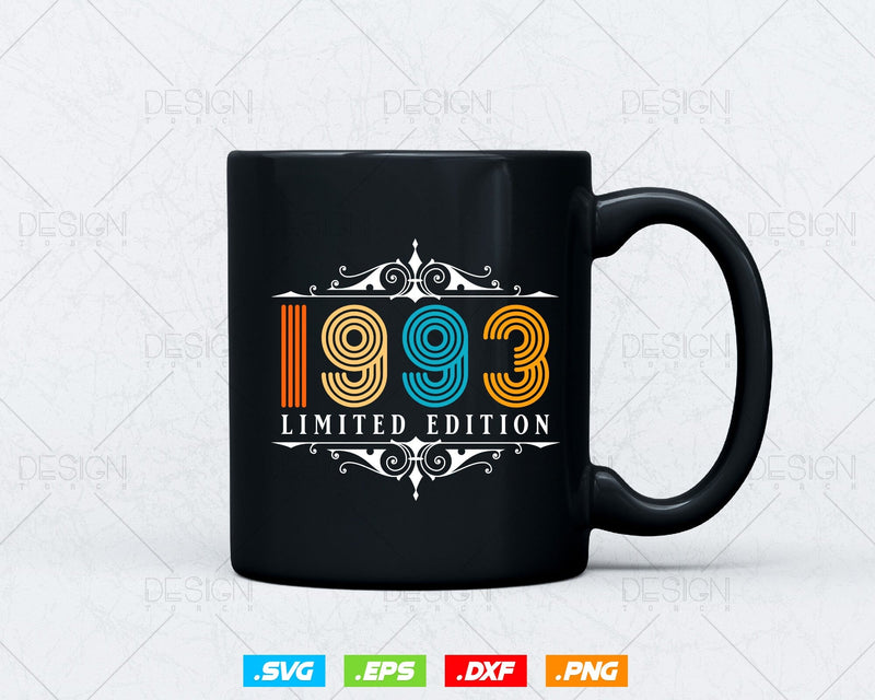 Vintage Limited Edition 1993 Birthday Svg Png, Retro Style 31th Happy ...