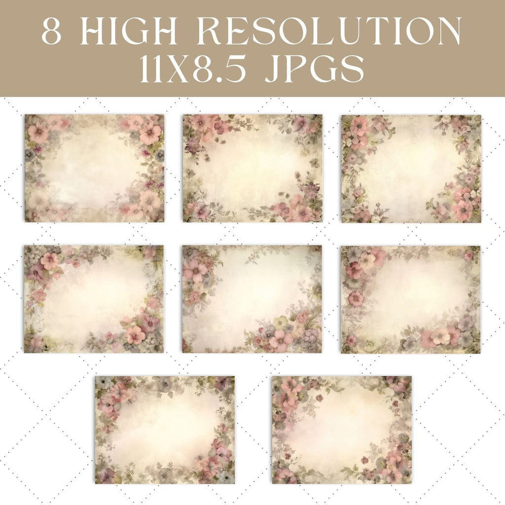 Vintage Regency Garden Junk Journal Paper | Printable Junk Journal ...