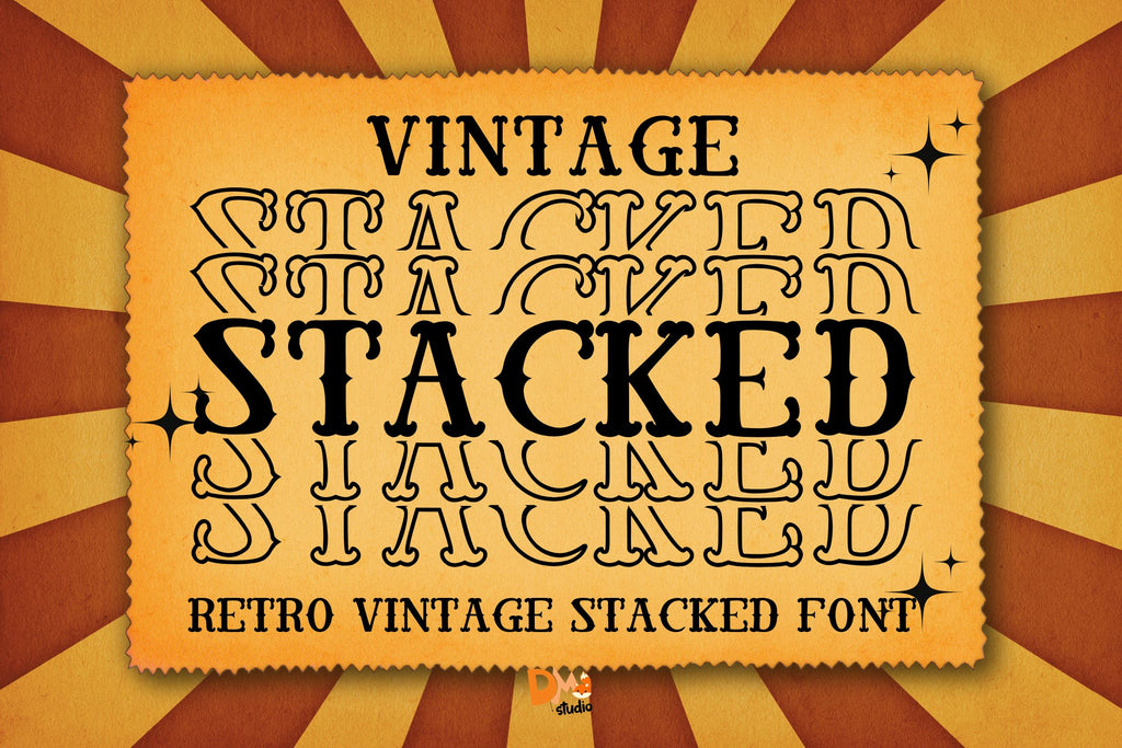 Vintage Stacked Font - So Fontsy