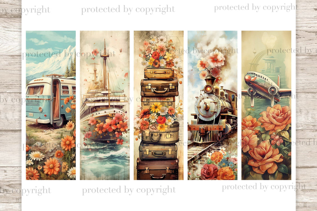 Vintage Travel Bookmarks | Bookmarks Printable - So Fontsy