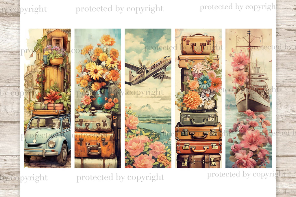 Vintage Travel Bookmarks | Bookmarks Printable - So Fontsy