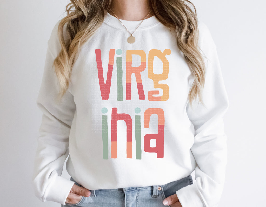 Virginia Retro Typography PNG | Vintage State Name Design | Sublimation ...