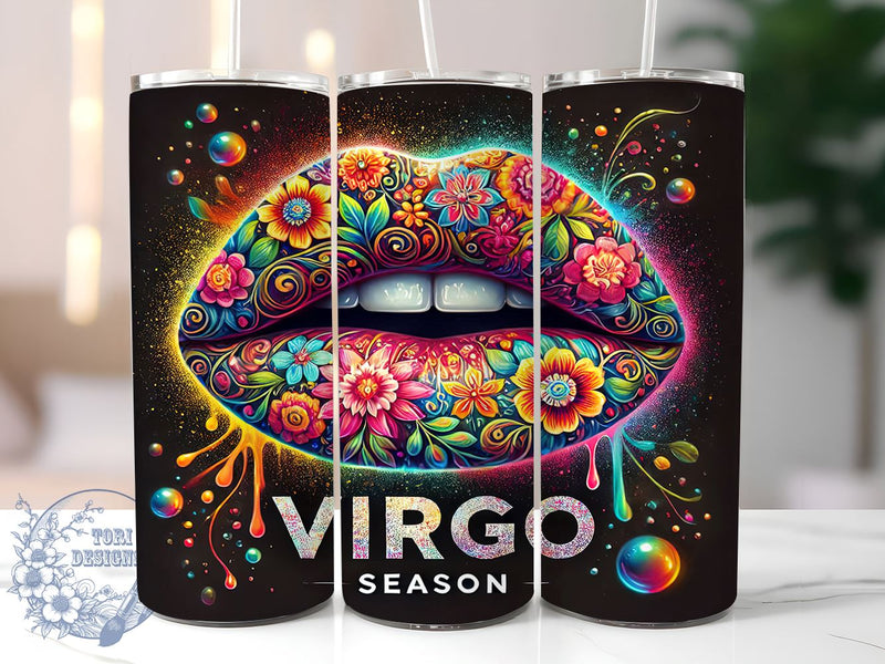 Virgo Zodiac Sign Cosmic Lips Tumbler, Zodiac Sign Drinkware, Cosmic ...