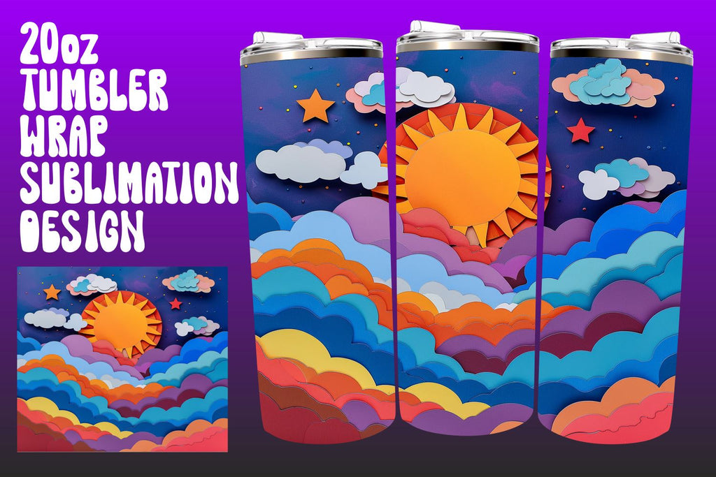 Vivid Sunset Tumbler Sublimation Collection - So Fontsy