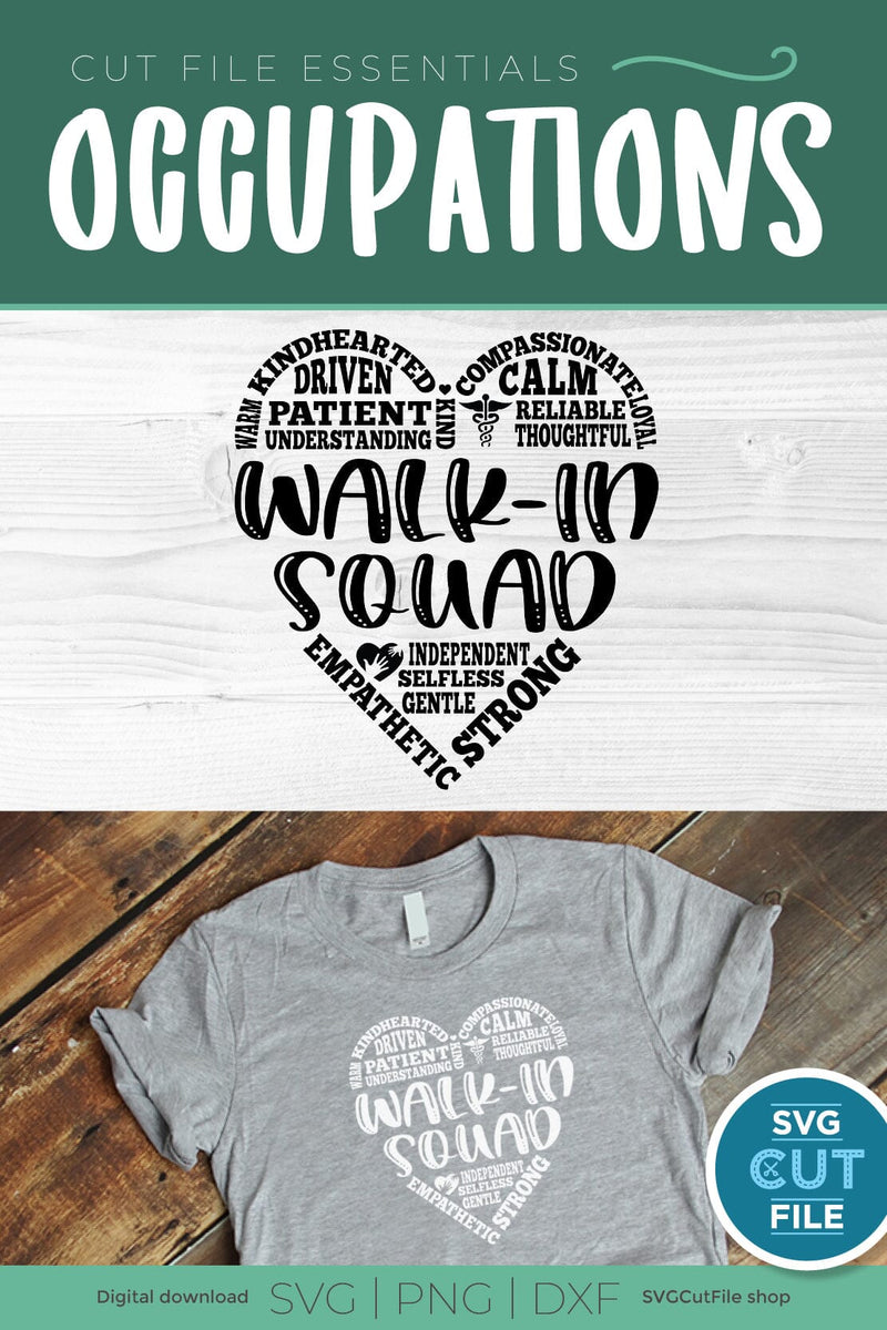 Walk-In Squad svg with heart and subway art word - So Fontsy