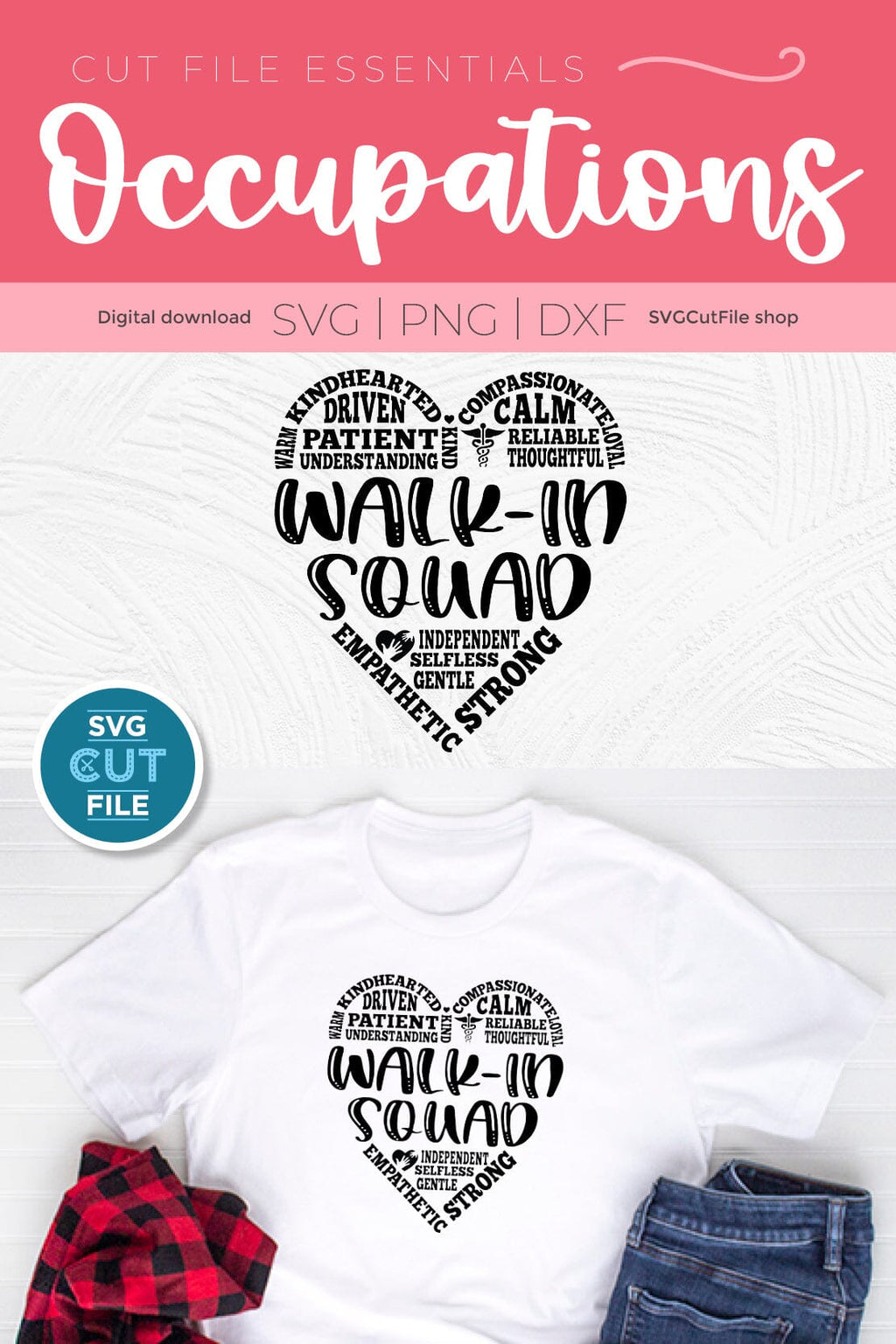 Walk-In Squad svg with heart and subway art word - So Fontsy