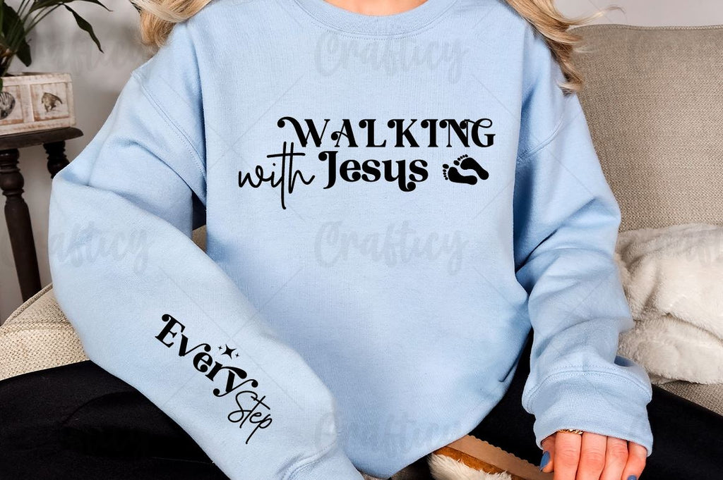 Walking with Jesus Sleeve SVG Design - So Fontsy