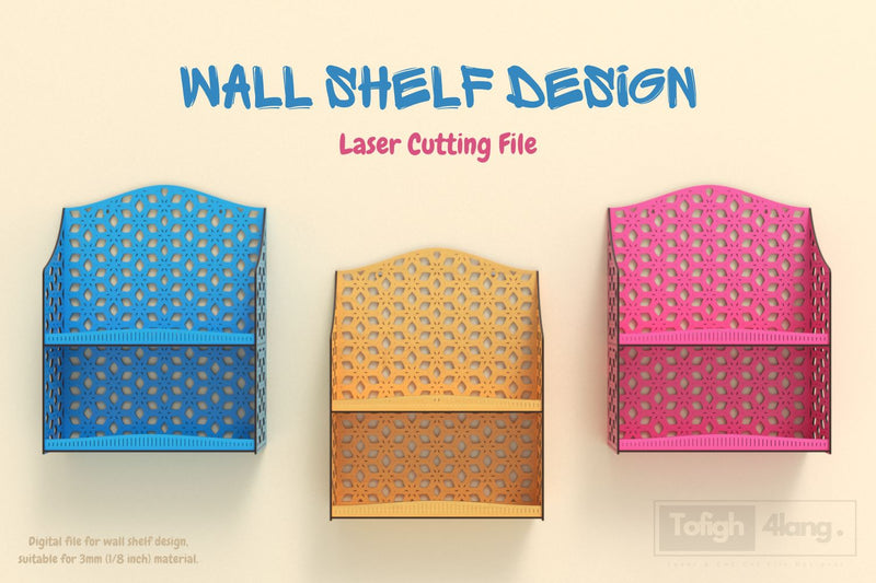 Wall Shelf Laser Cut SVG File | Decorative Wall Shelf Design | Laser ...