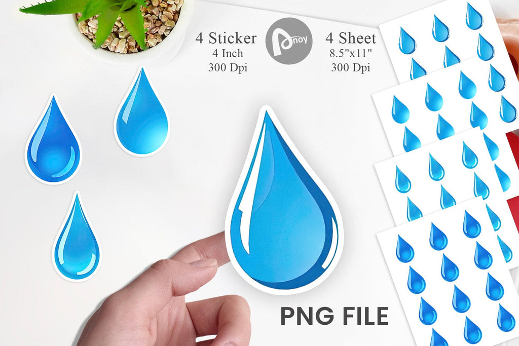 Water Drop Sticker - So Fontsy
