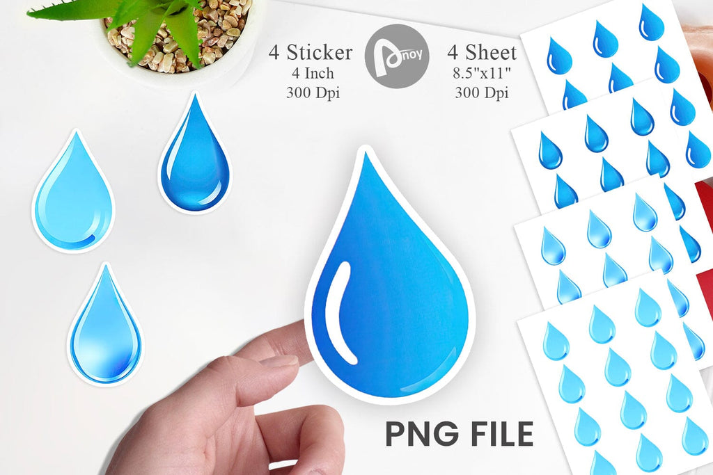 Water Drop Sticker - So Fontsy