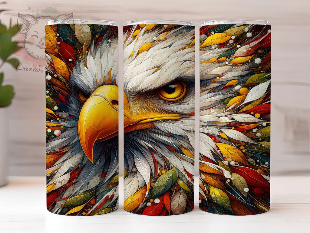 Watercolor Bald Eagle Tumbler, Patriotic Eagle Wrap, Wildlife Animal ...