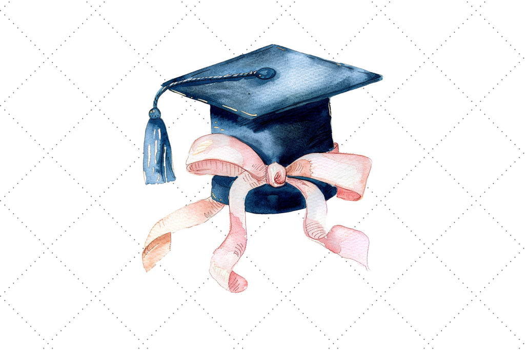 Watercolor graduation cap and diploma Clipart Bundle, graduation cap ...