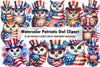 Watercolor Patriotic Owl Clipart - So Fontsy