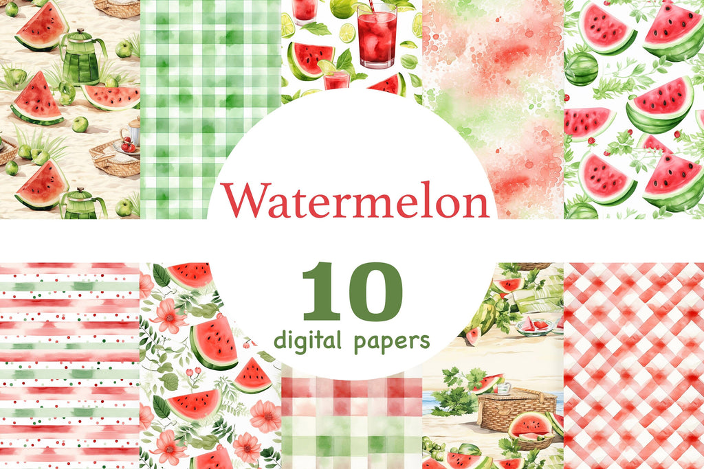 Watermelon Papers | Summer Pattern Bundle - So Fontsy