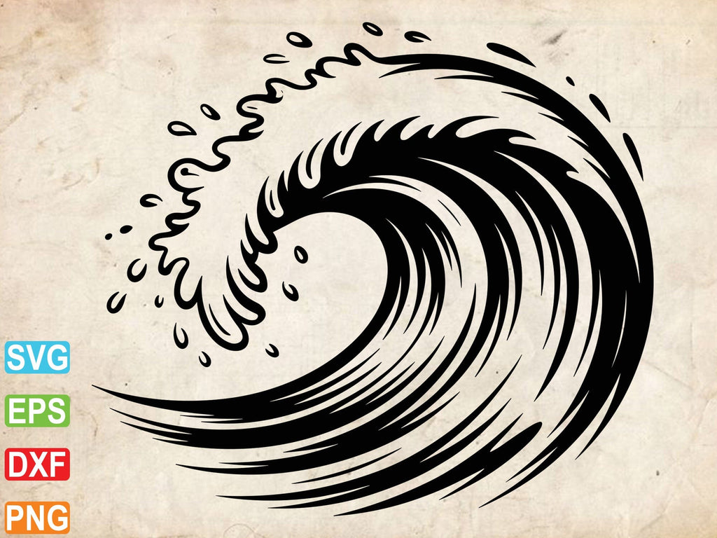 WAVE SVG, Wave Svg Cut Files For Cricut, Wave Clipart - So Fontsy