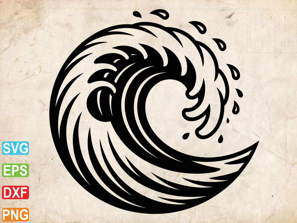 WAVE SVG, Wave Svg Cut Files For Cricut, Wave Clipart - So Fontsy