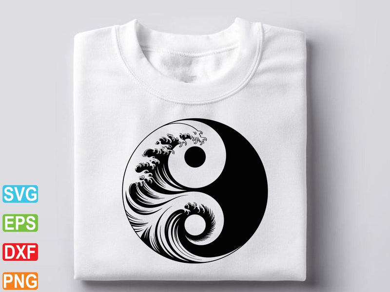 Wave Yin Yang Svg, Yin Yang Clipart, Water Symbol - So Fontsy