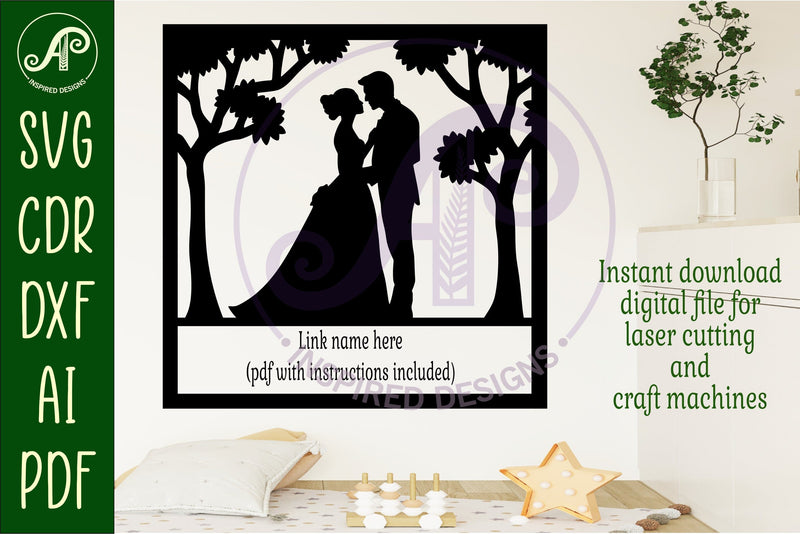 Wedding bride and groom name sign svg laser - So Fontsy