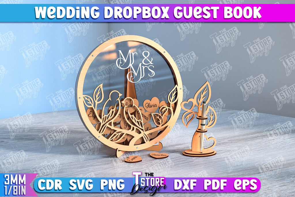 Wedding Drop Box Guestbook Bundle | Wedding Wishes | Template Wedding ...