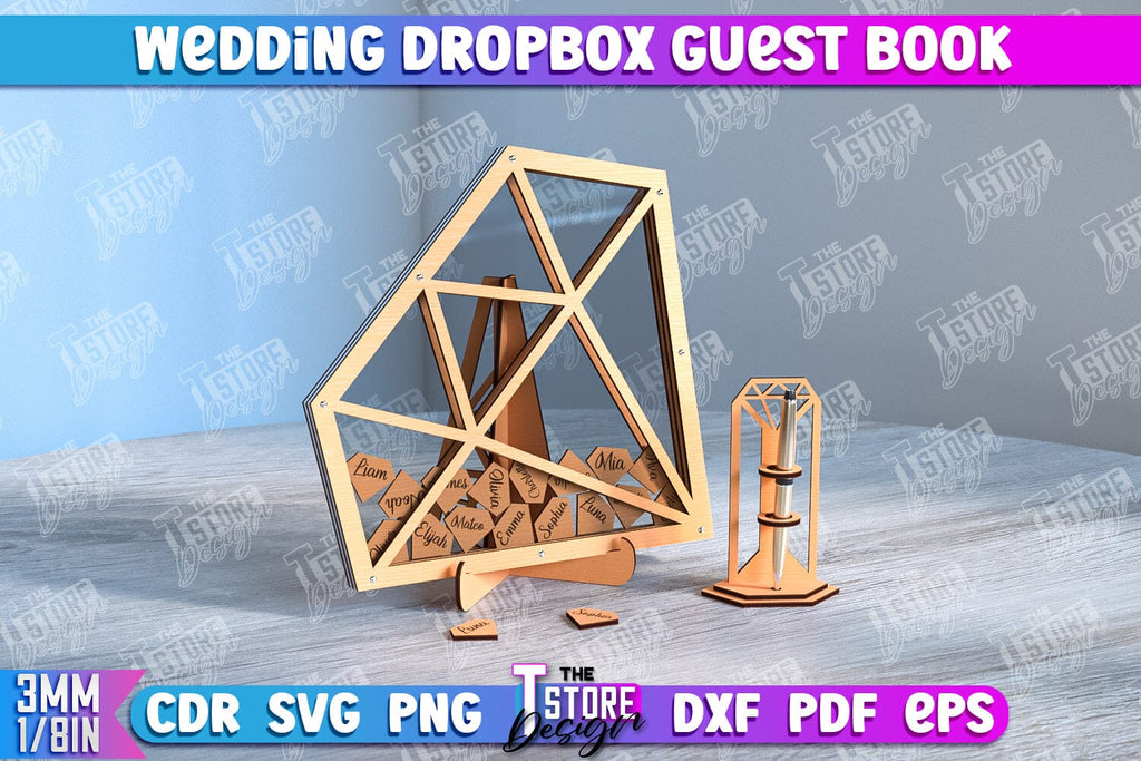 Wedding Drop Box Guestbook | Wedding Wishes | Template Wedding Dropbox ...