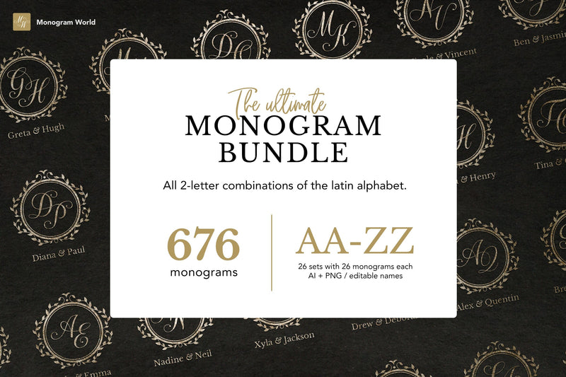 Wedding Monogram Bundle - So Fontsy