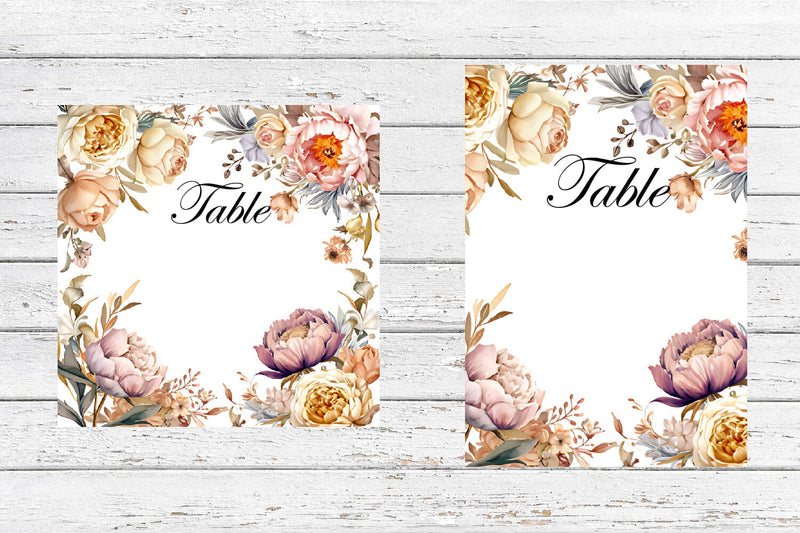Wedding Table Number PNG. Seating Card Sublimation PNG - So Fontsy