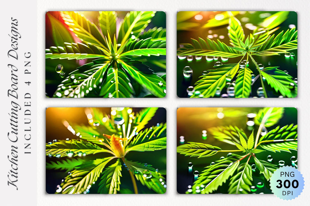 Weed Glass Cutting Board PNG Design - So Fontsy