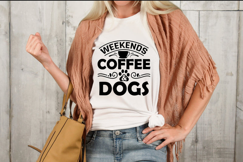 Weekends Coffee & Dogs SVG Cut File - So Fontsy