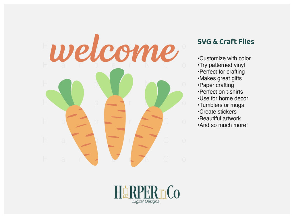 Welcome Carrots SVG PNG Cut EPS File - So Fontsy