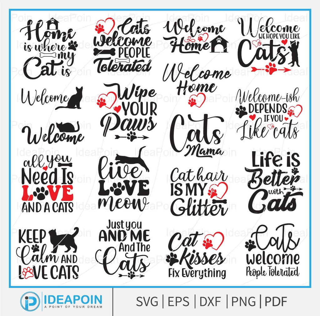 Welcome cat sign SVG, cat mom svg, Welcome svg bundle, Welcome Mat Svg ...