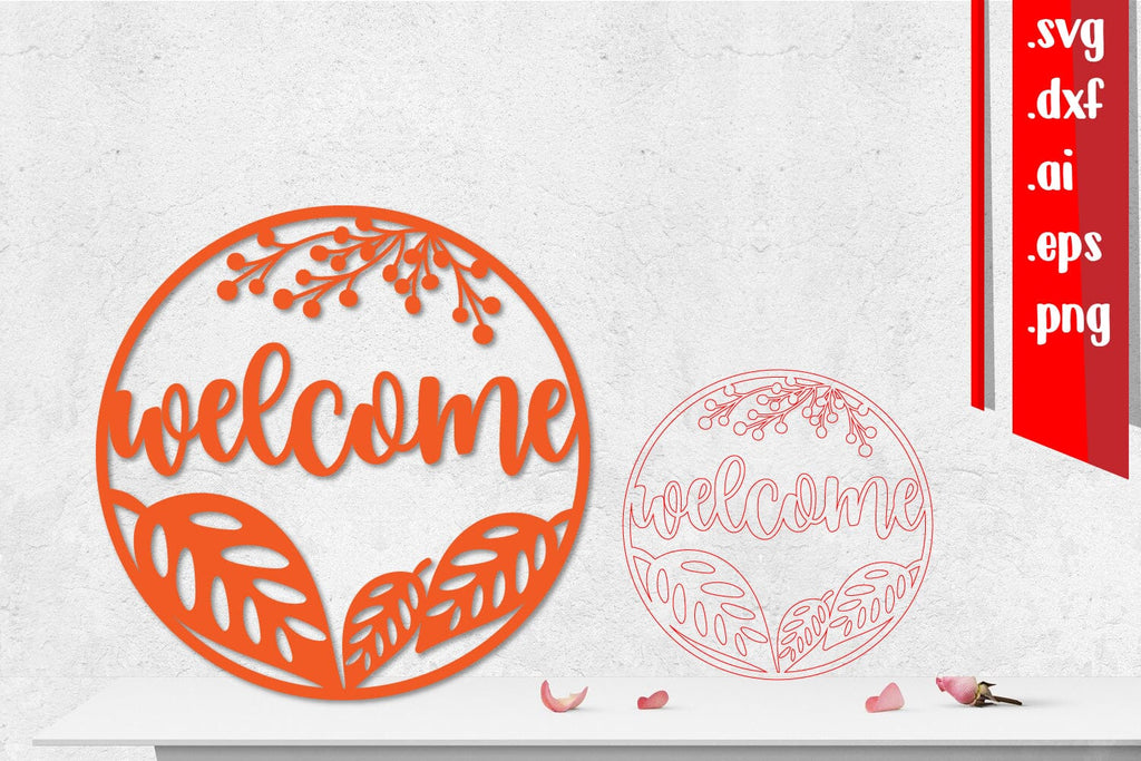 Welcome Fall Sign Rounded | Autumn Sign - So Fontsy