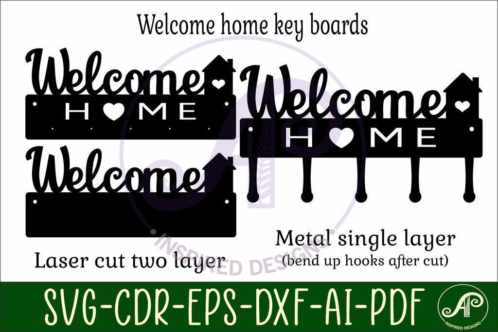 Welcome home Key holder designs for wood and metal - So Fontsy