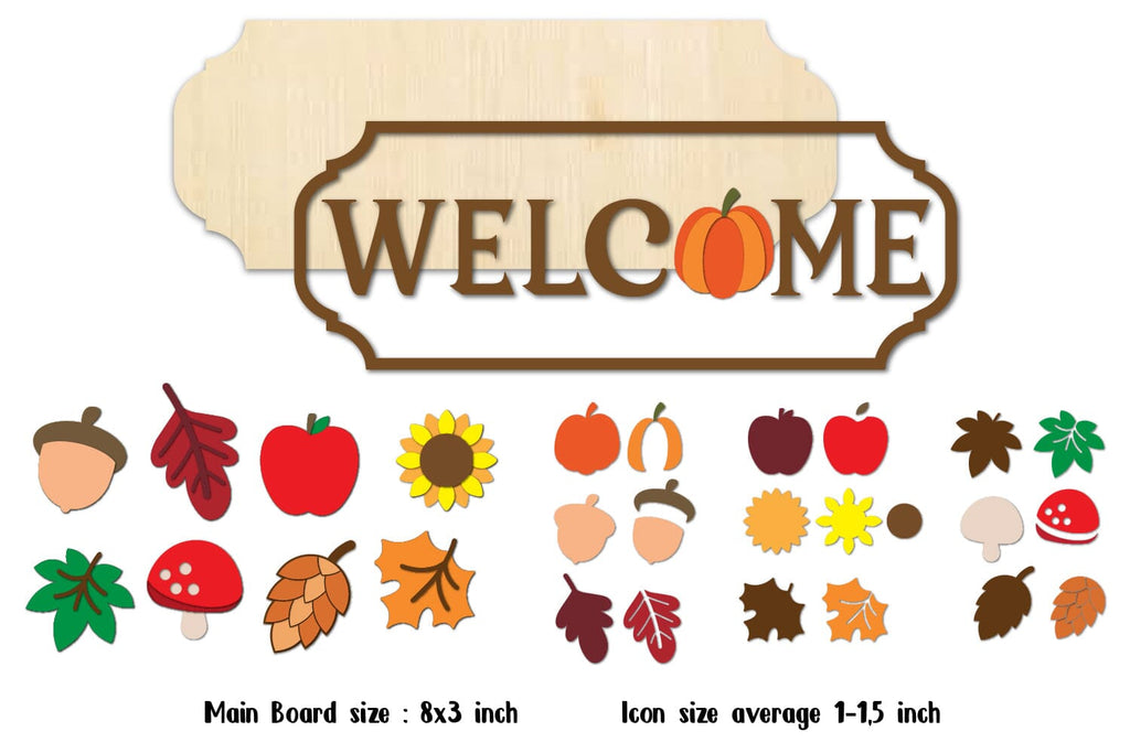 Welcome Home Sign Laser Cut, Home Svg, Changeable Icon - So Fontsy